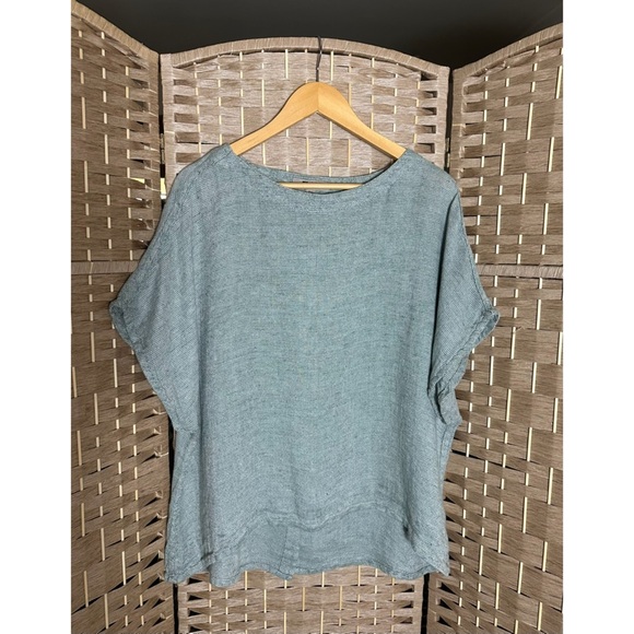 Flax | Tops | Flax 0 Linen Lagenlook Back Slit Tee Size Medium | Poshmark